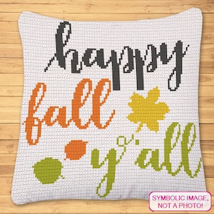 Fall Crochet Pattern BUNDLE, C2C Afghan Pattern, Fall Pillow Pattern ...