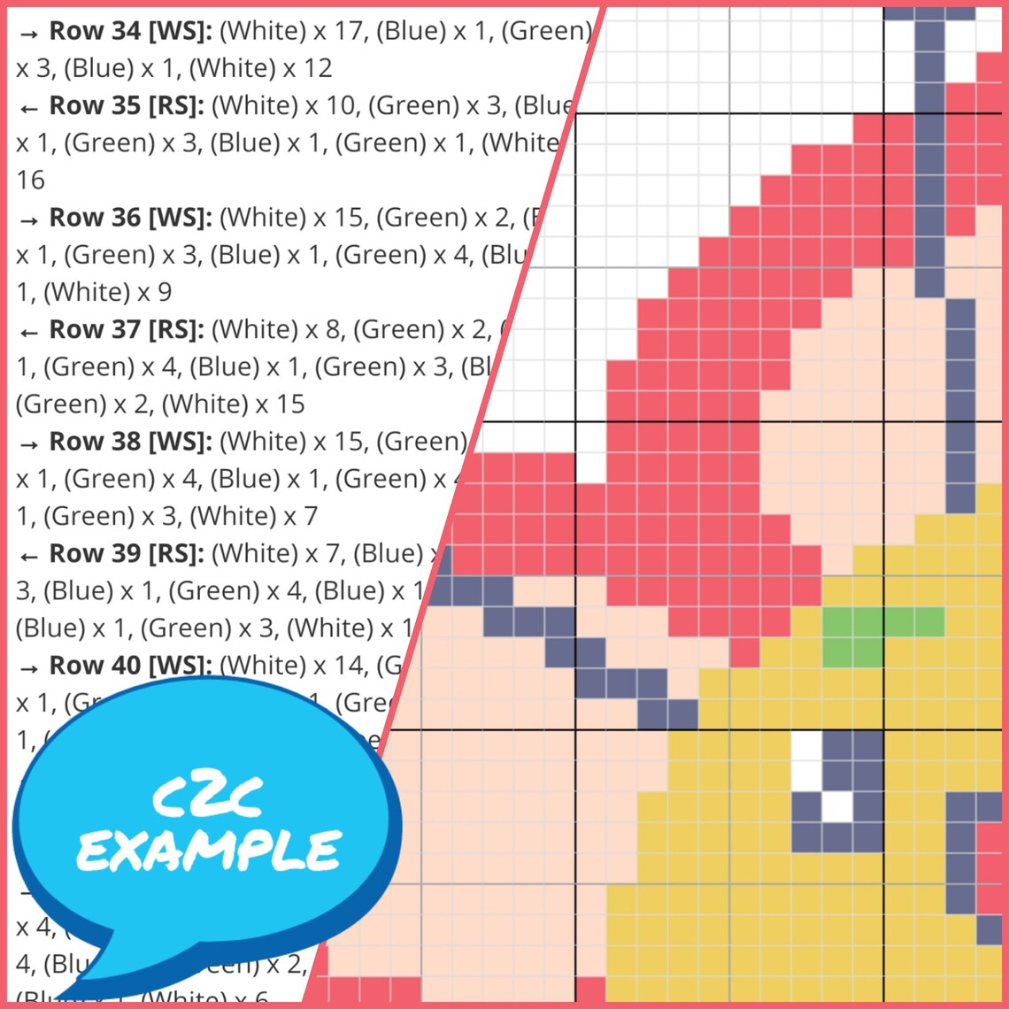 C2C Crochet Spring Flower Pattern C2C Graphgan Pattern | Etsy