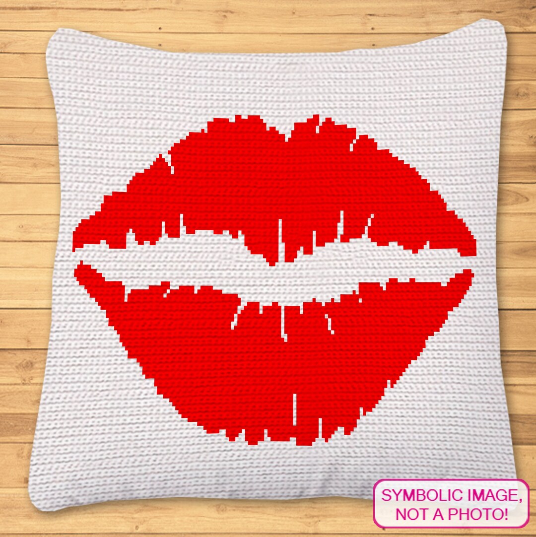 Crochet Lips Pattern, Lips Pillow Crochet Pattern, Crochet Decorative ...