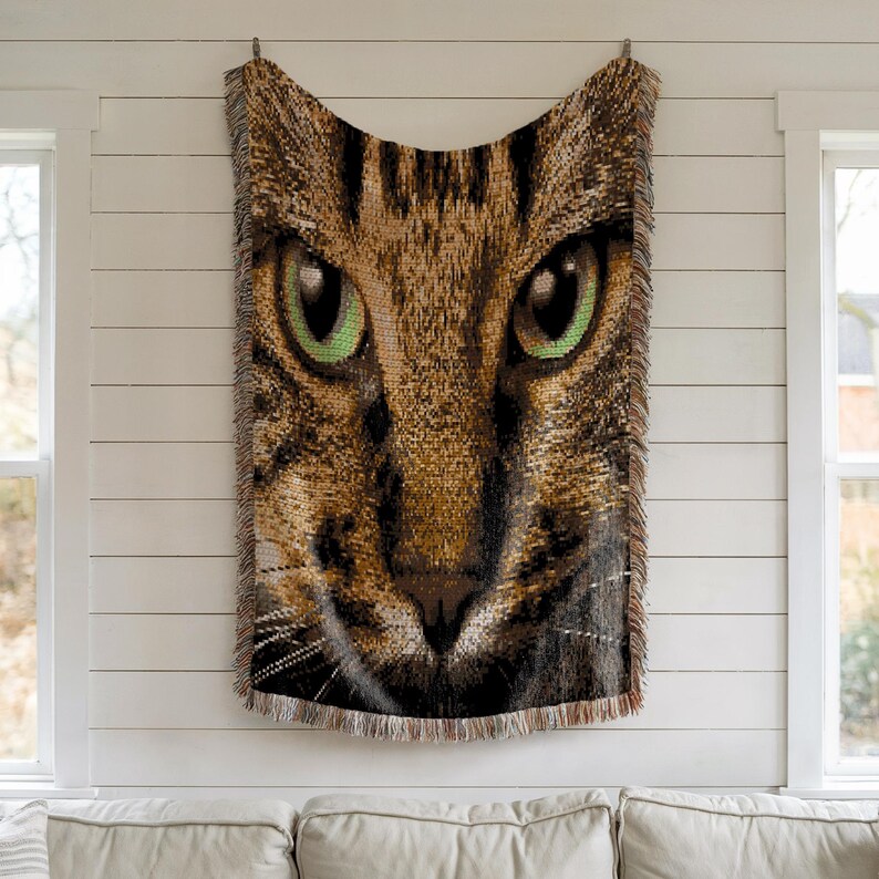 Crochet Tabby Cat, Tapestry Crochet Blanket Pattern, Crochet Cat ...