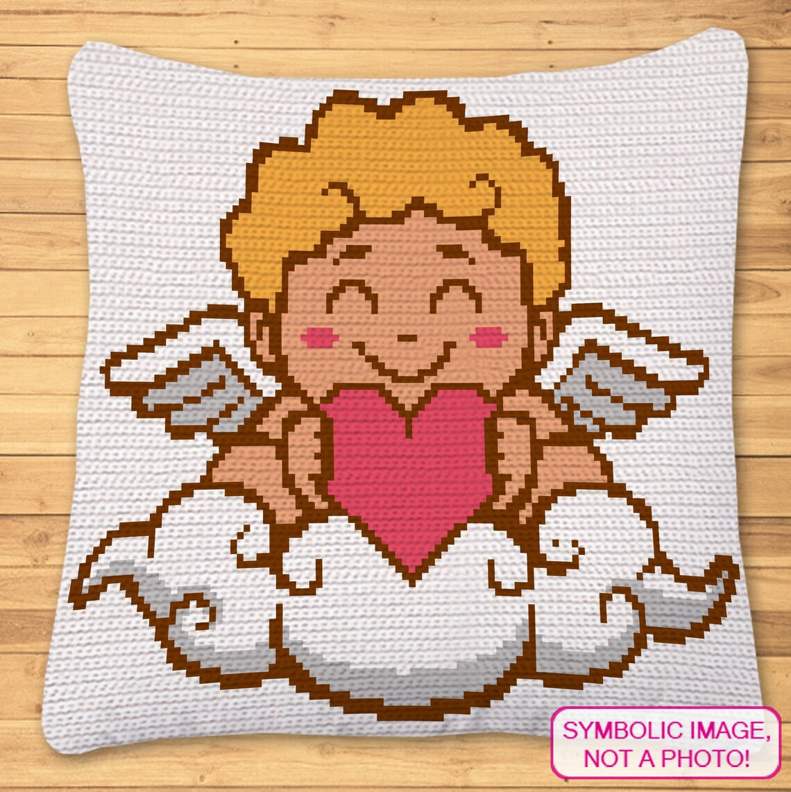 Crochet Cupid, Crochet Graphgan Pattern, Crochet Pillow Pattern ...