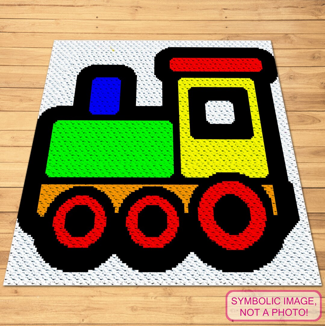 Crochet Train Pattern, C2C Afghan Pattern, Crochet Locomotive Pattern ...