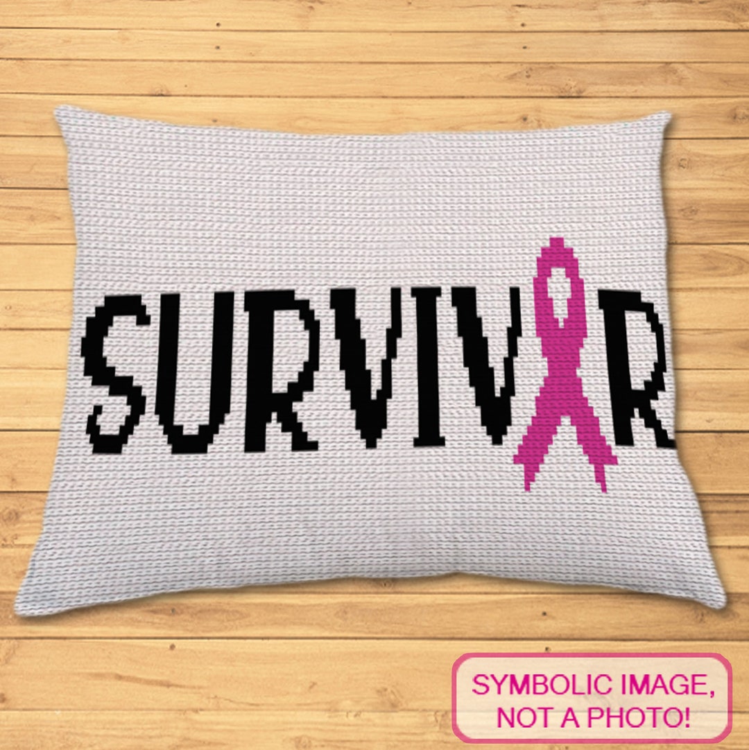 Chemo Crochet, Survivor Pillow Crochet Pattern, Awareness Ribbon ...