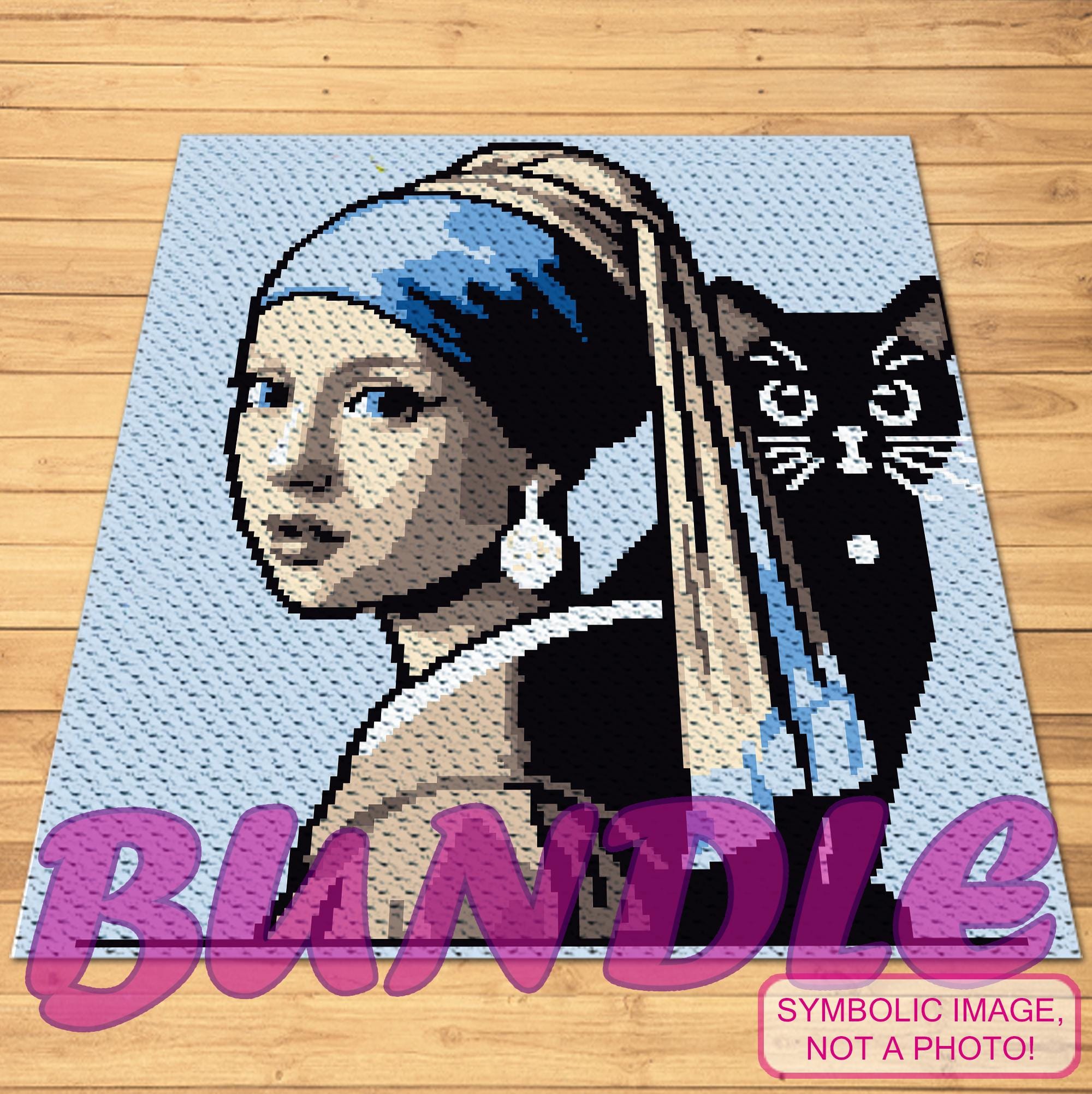 Crochet Painting Art BUNDLE, C2C Crochet Blanket Pattern, Crochet ...