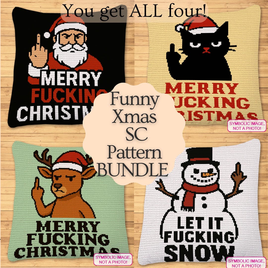 Christmas Crochet Pattern BUNDLE, Tapestry Crochet Pattern, Rude ...