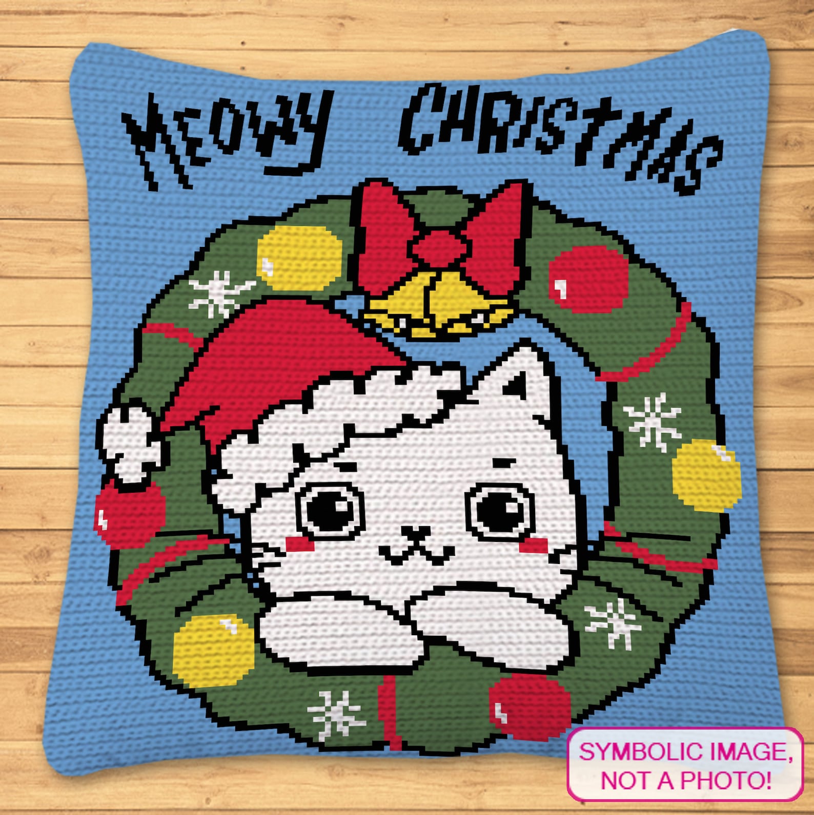 Christmas Crochet Patterns - Cat Crochet Pattern, Crochet Cat Pillow ...