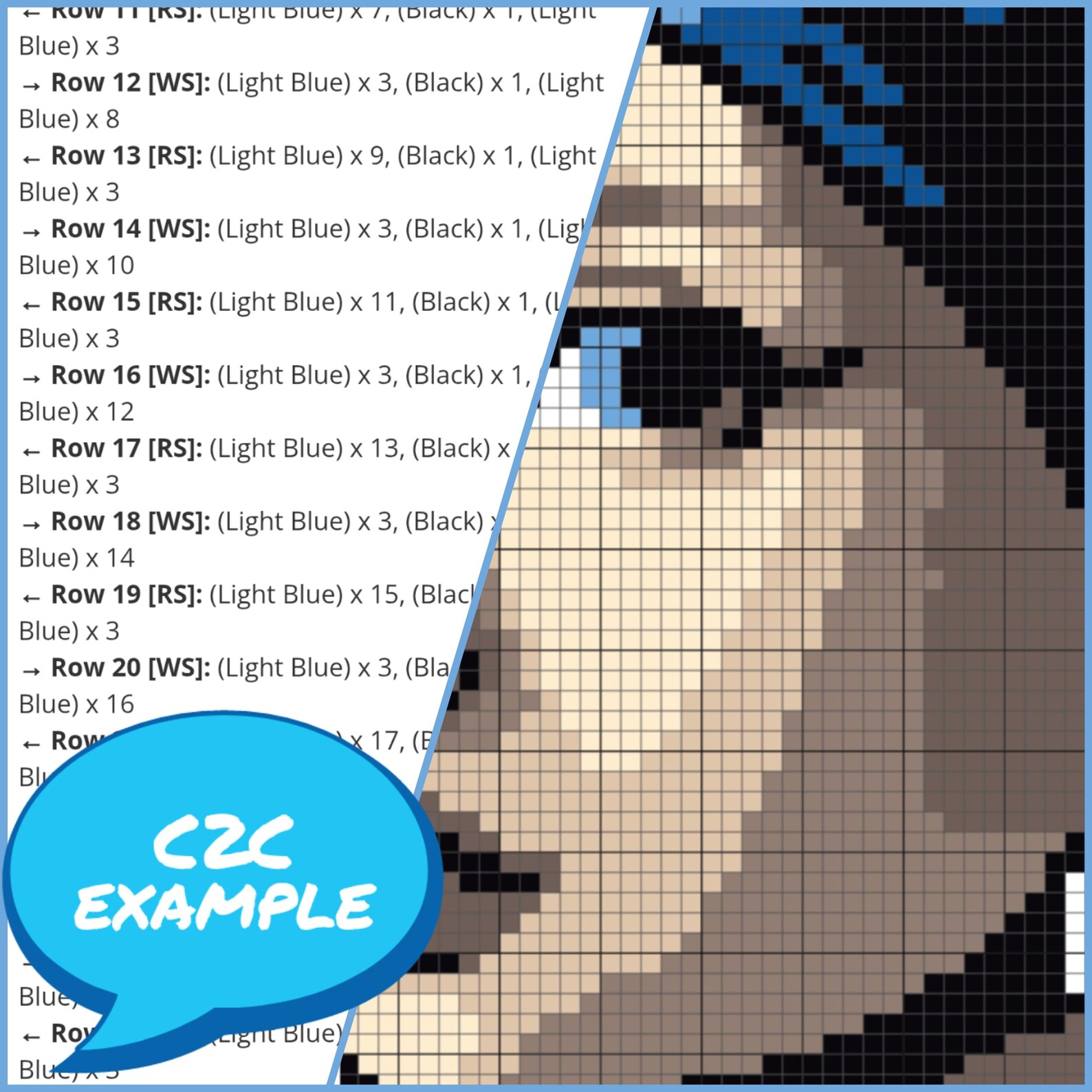 Crochet Painting Art BUNDLE, C2C Crochet Blanket Pattern, Crochet ...