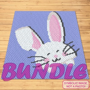 Crochet Bunny Pattern Bundle, C2C Graphgan Pattern, Easter Crochet Pattern, Easter Crochet ...