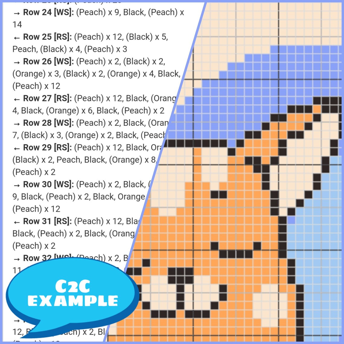 Crochet Cat Pattern C2C Graphgan Pattern Crochet Animal - Etsy