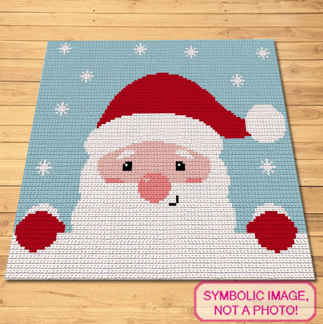 Crochet Santa Blanket, Christmas Crochet Pillow Pattern, Christmas ...