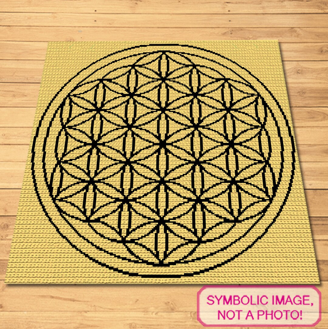 Crochet Flower of Life Pattern, Crochet Geometric Blanket Pattern ...