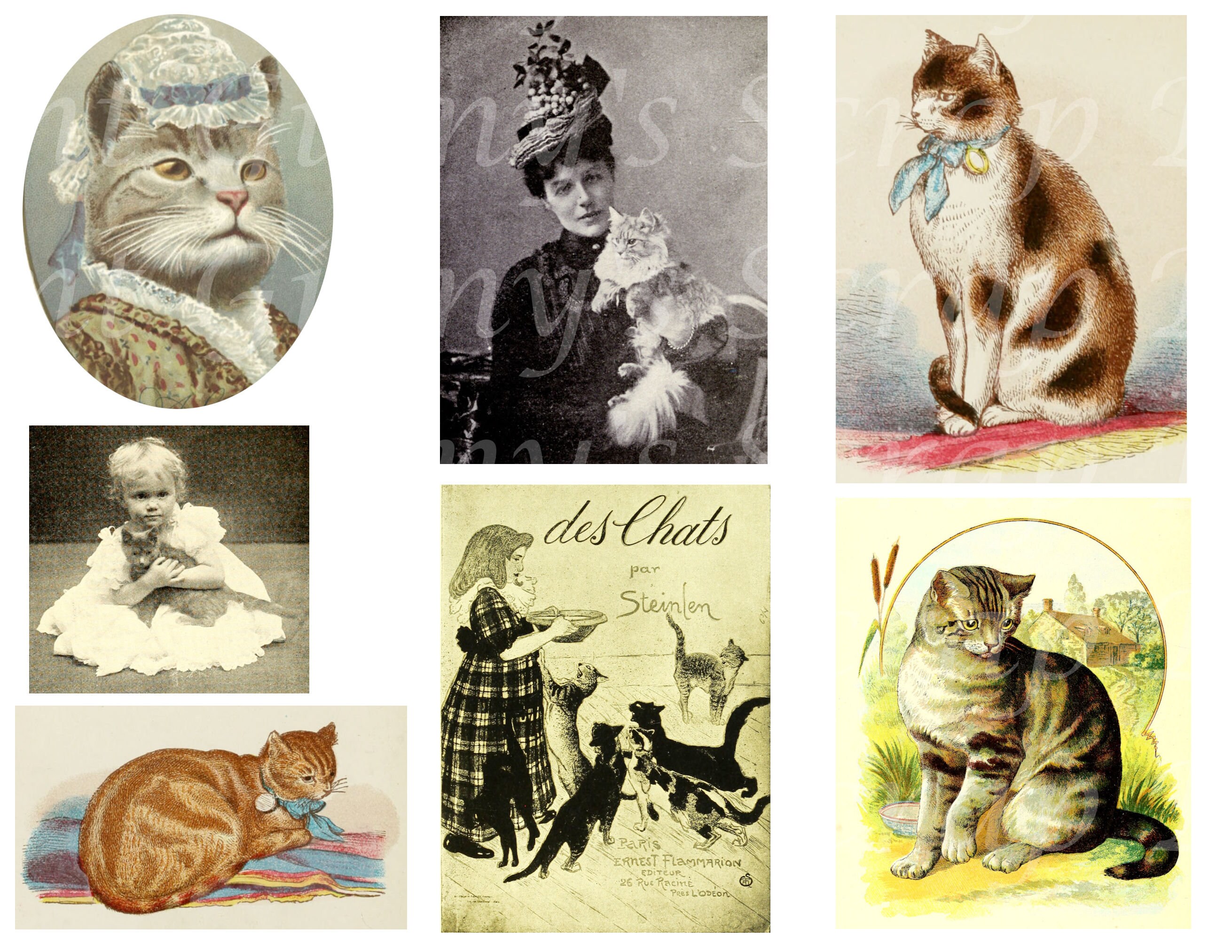 Digital Download Vintage Cats Cat Junk Journal Ephemera - Etsy