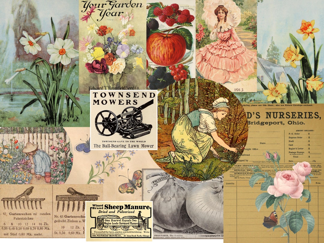 GARDEN EPHEMERA - Digital Download - Vintage Clipart - Etsy