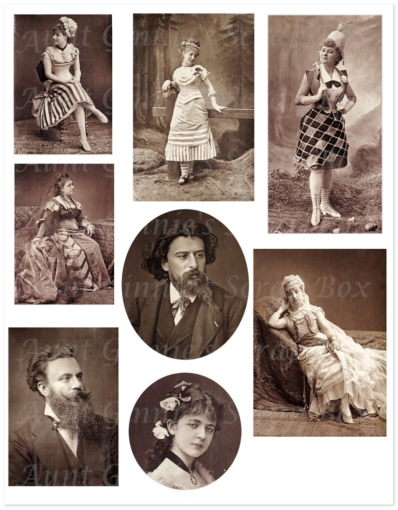 Digital Photo Collage - French Actors and Actresses 1880s - Victorian ...
