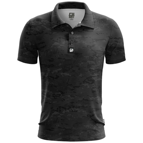 Black Camo Golf Polo | Etsy