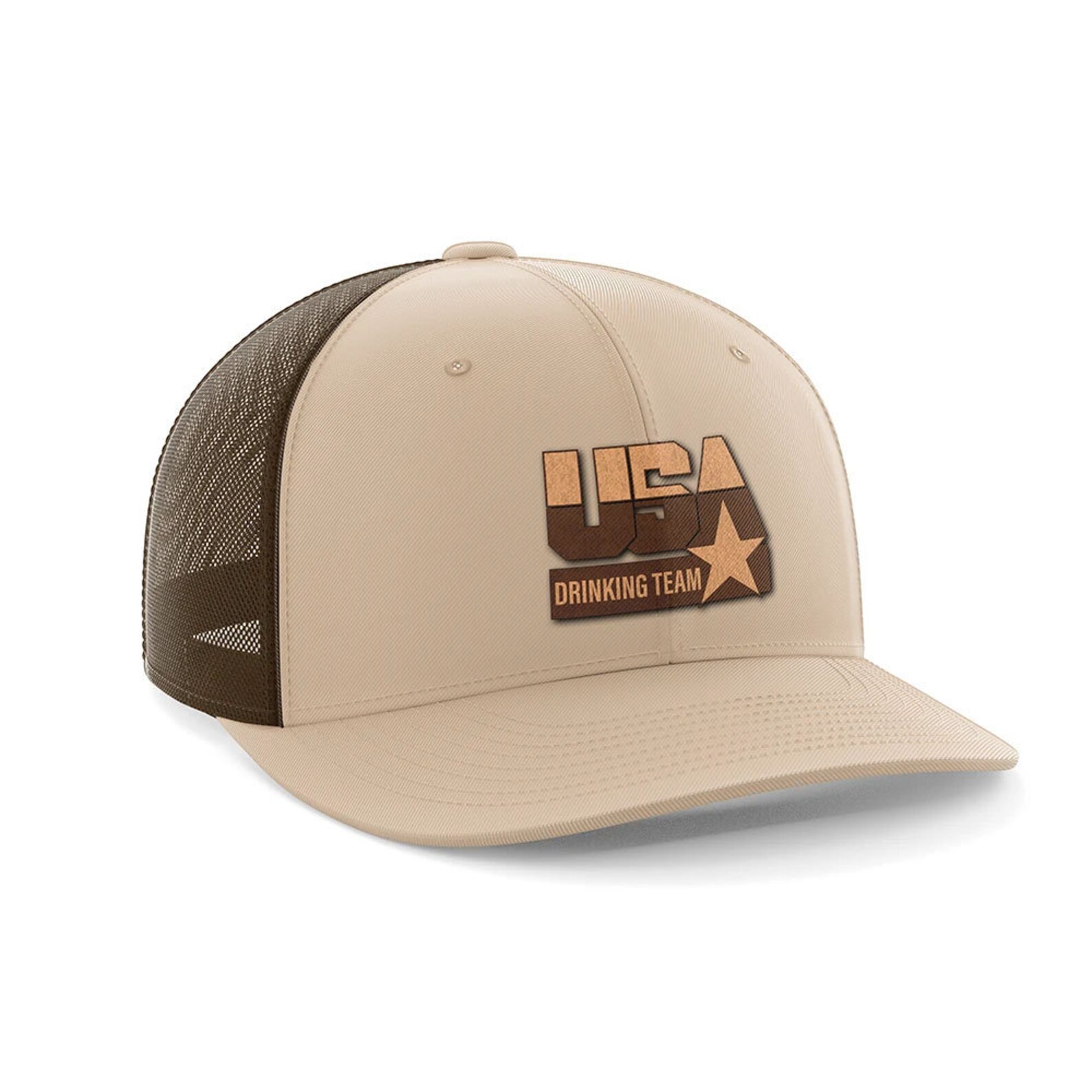 USA Drinking Team Leather Patch Hat - Etsy