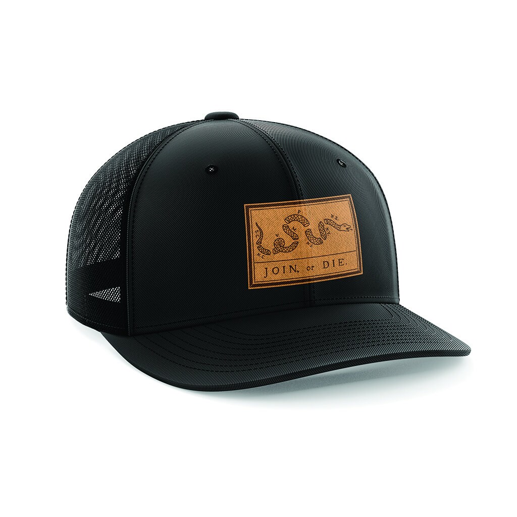 Join or Die Leather Patch Hat - Etsy