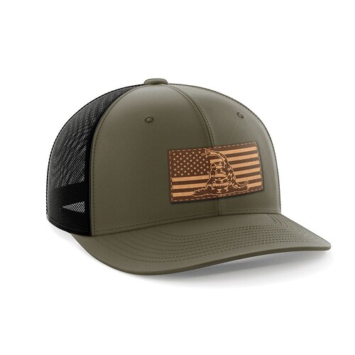 American Flag Leather Patch Hat - Etsy