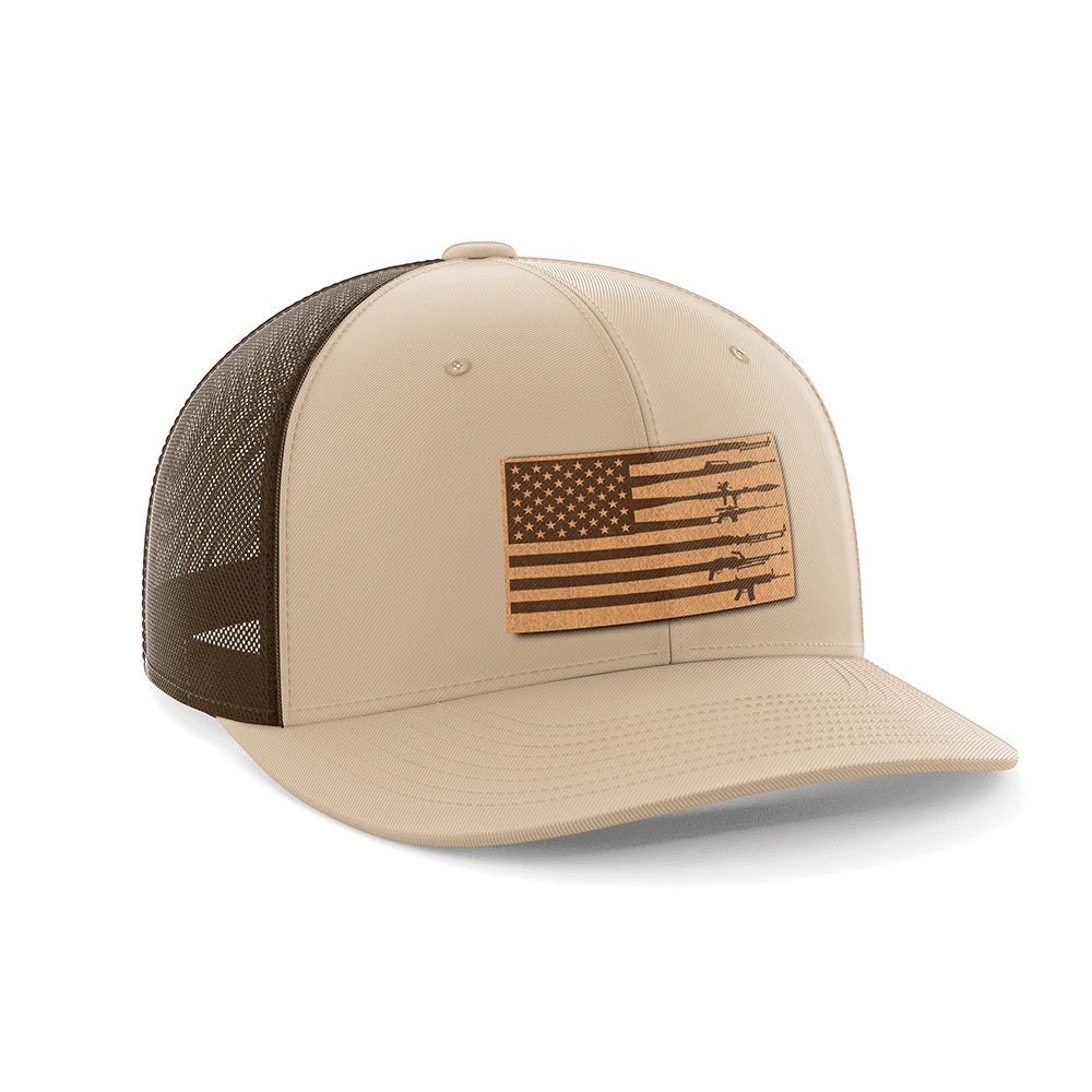 Rifle Flag Leather Patch Hat - Etsy