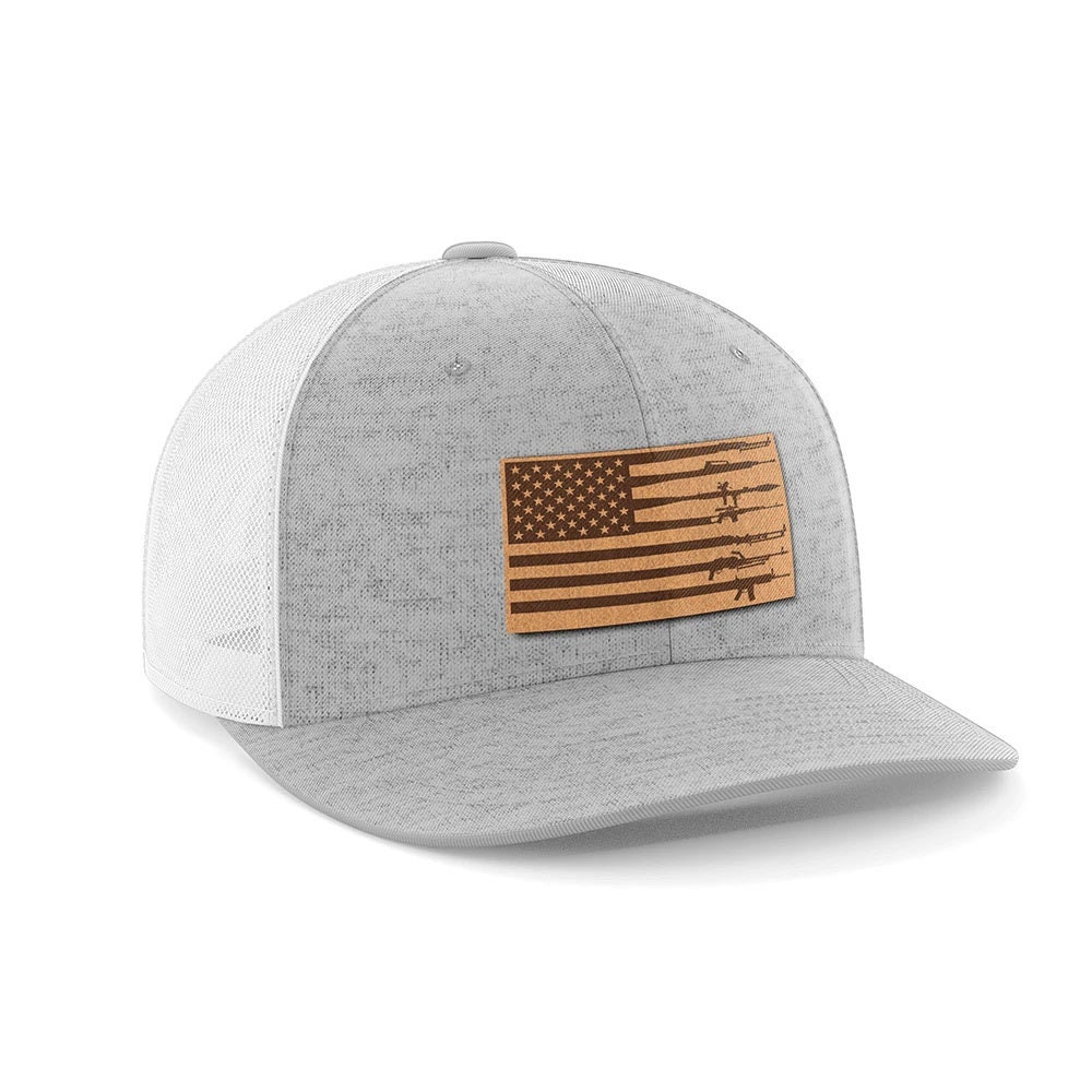 Rifle Flag Leather Patch Hat - Etsy