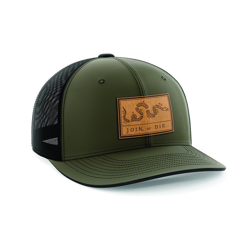 Join or Die Leather Patch Hat - Etsy