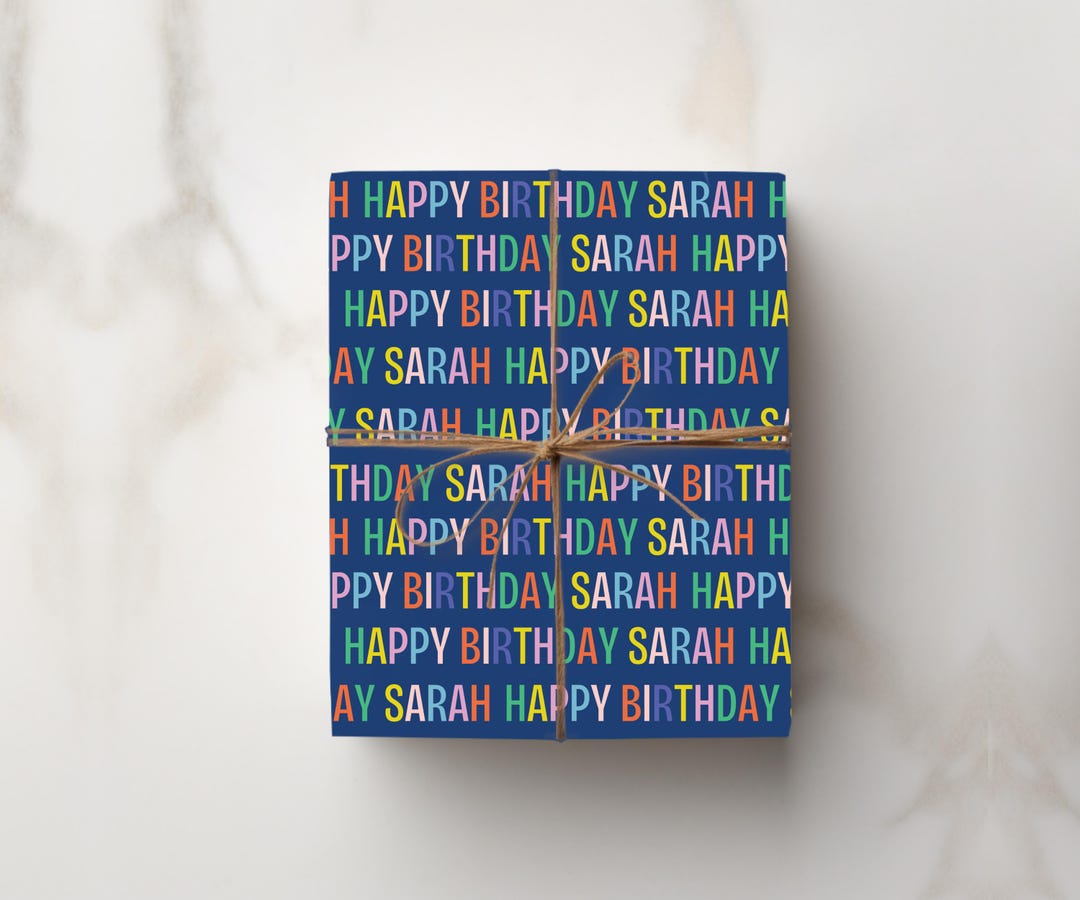Custom Birthday Wrapping Paper Roll - Personalized 'happy Birthday ...