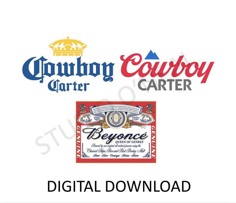 Beyoncé Beer Logos Digital PNG - Custom Beer-inspired Design for Cowboy ...