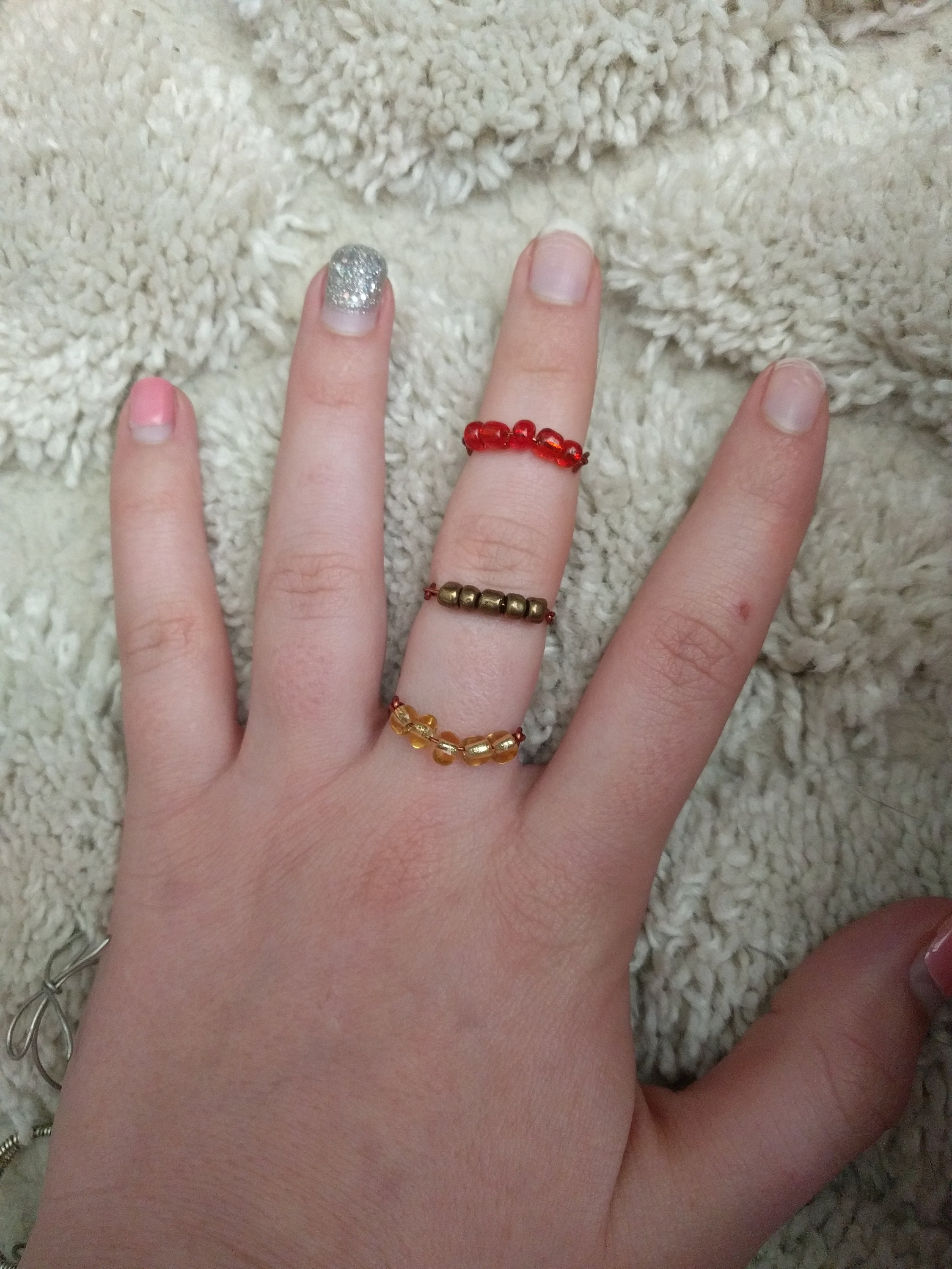 Customizable Stackable Beaded Ring - Etsy