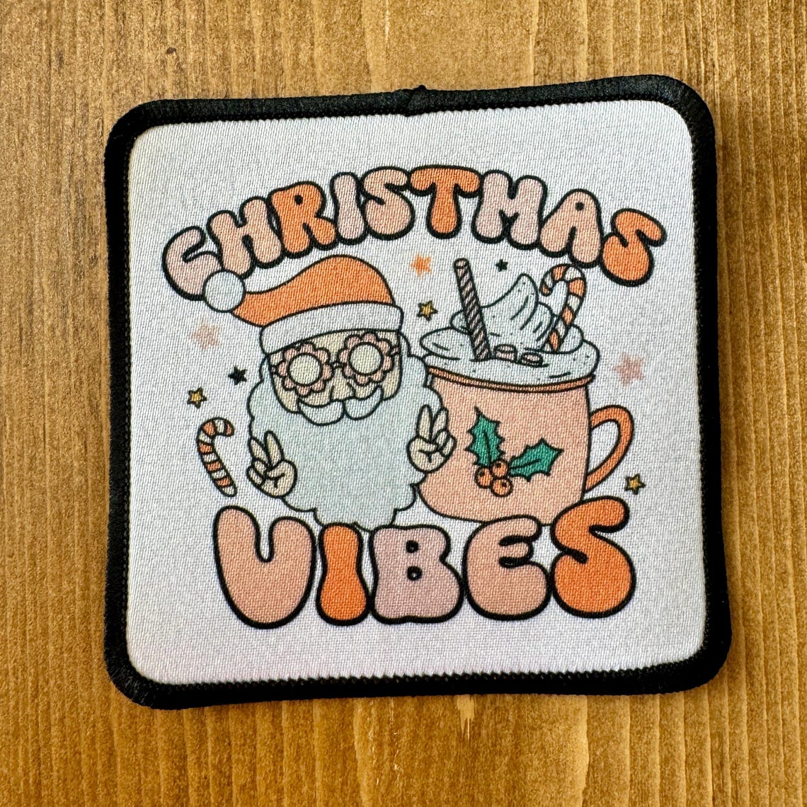 Santa Iron on Patch, Trucker Hat Patch, Trucker Hat Patches, Iron on ...