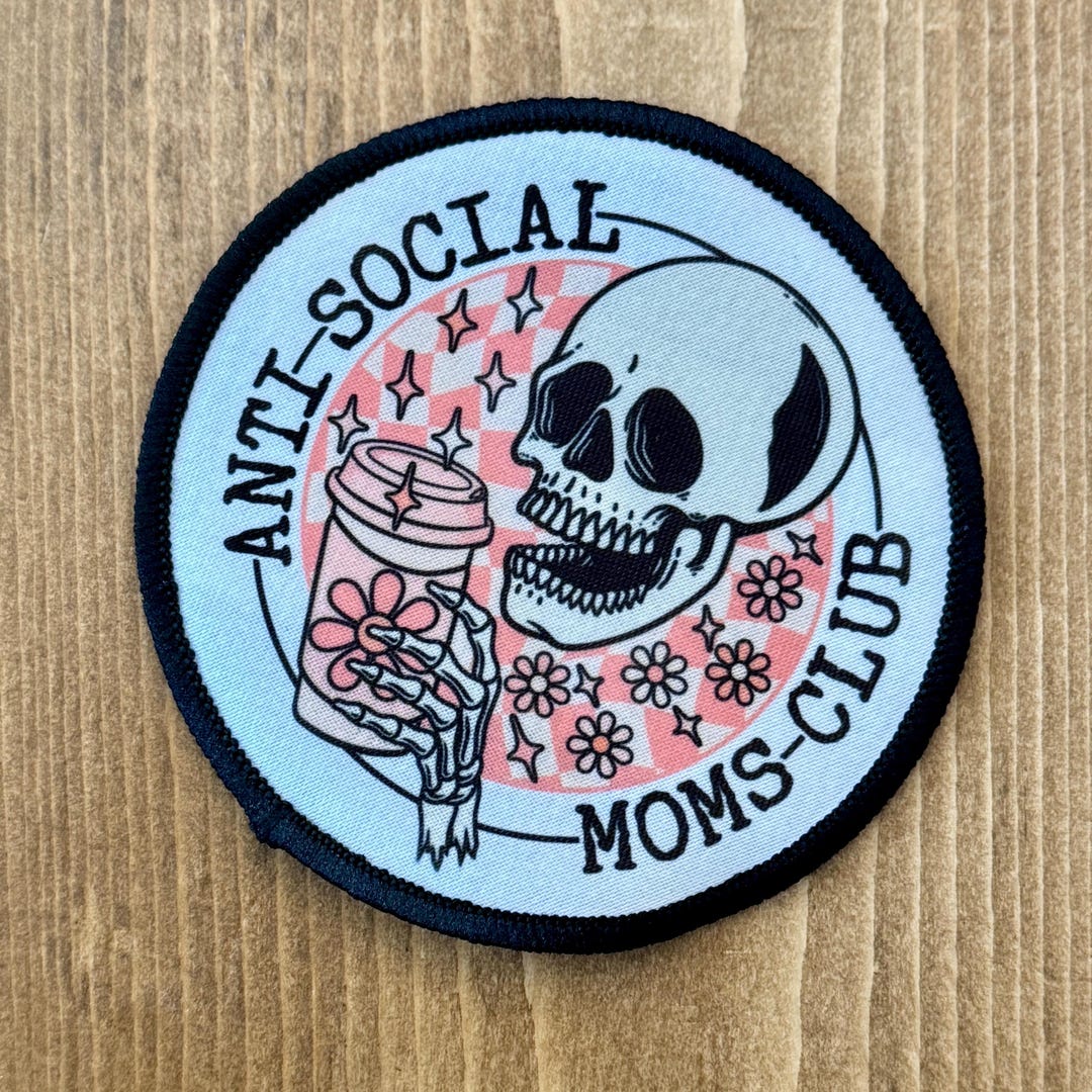 Antisocial Moms Club Iron on Patch, Baseball Mom Patch, Trucker Hat ...