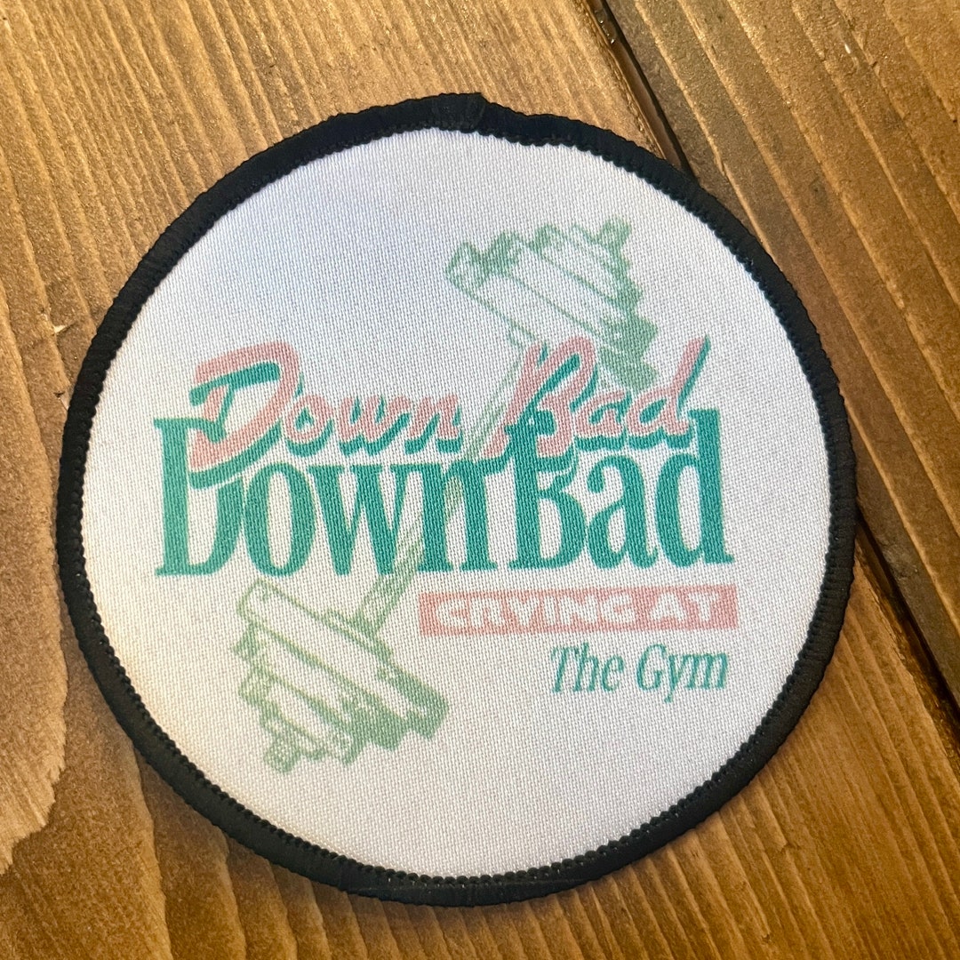 Down Bad Crying at the Gym Iron on Patch, Down Bad Patch, Trucker Hat Patch, Trucker Hat Patches ...