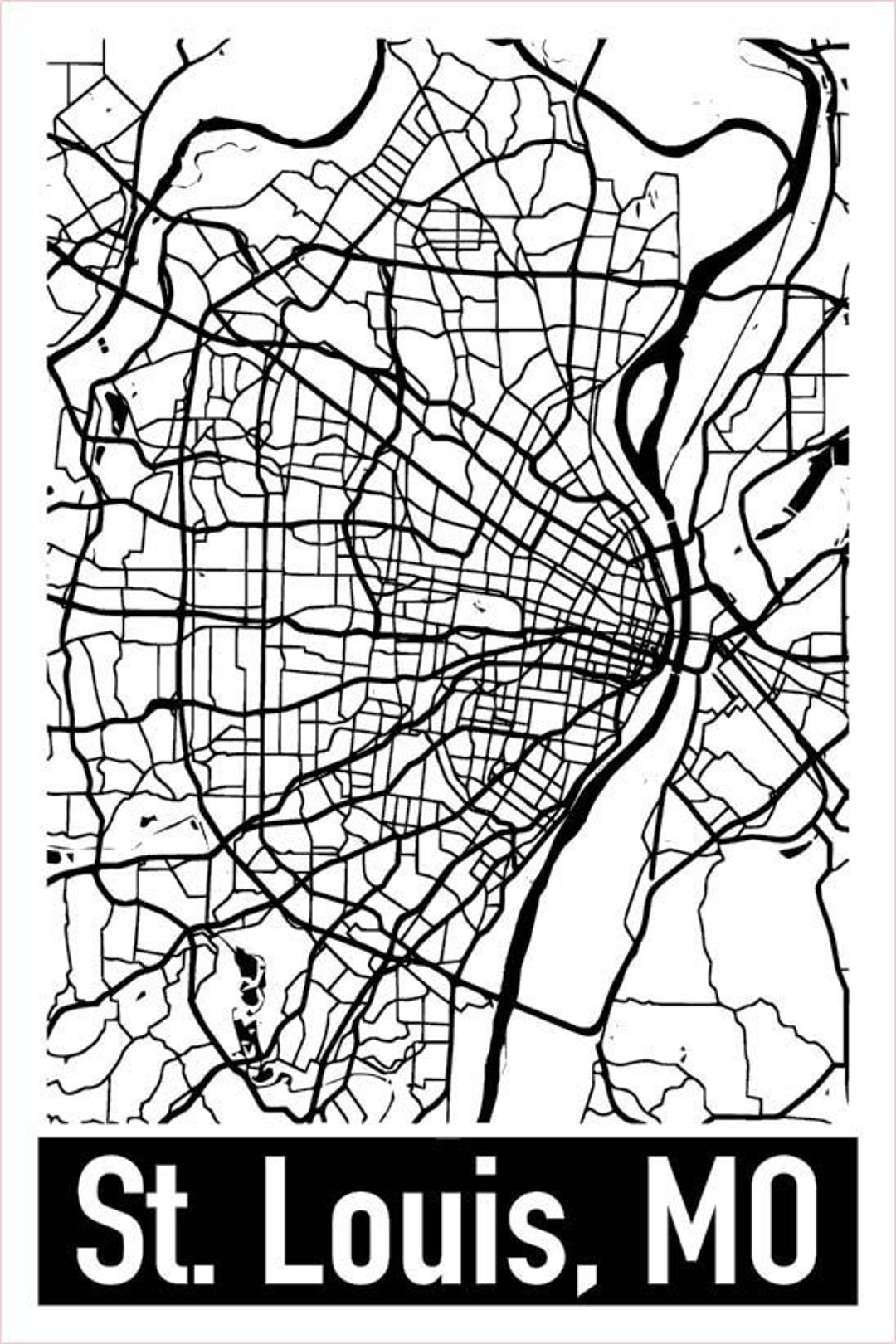 Laser Ready St. Louis Road Map File, Glowforge File, Map File, Map ...