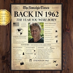 Back in 1962, What Happened in 1962, 1962 Back in the Day, Unique ...