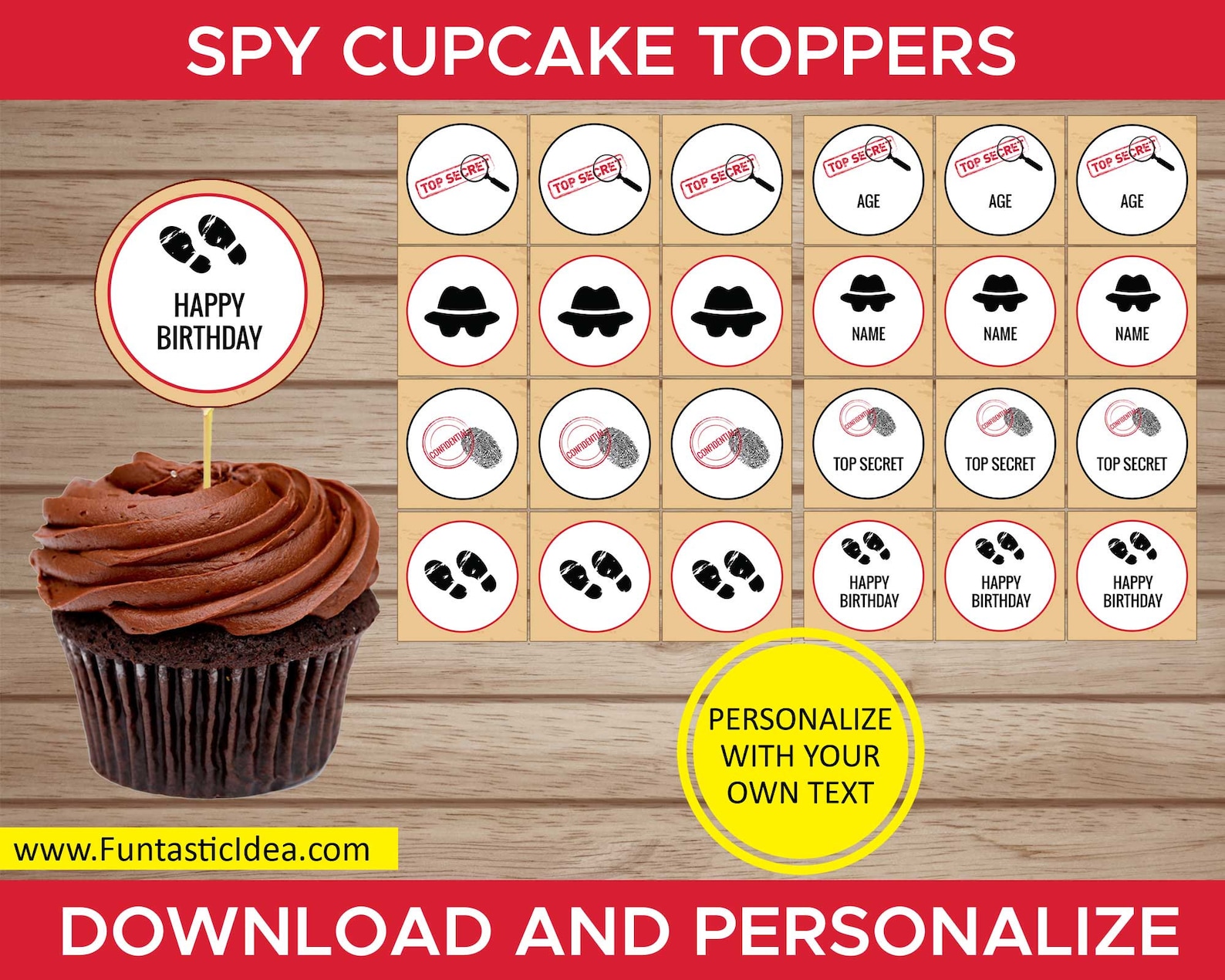 Spy / Secret Agent Birthday Party Kit, Spy Birthday Collection Package ...