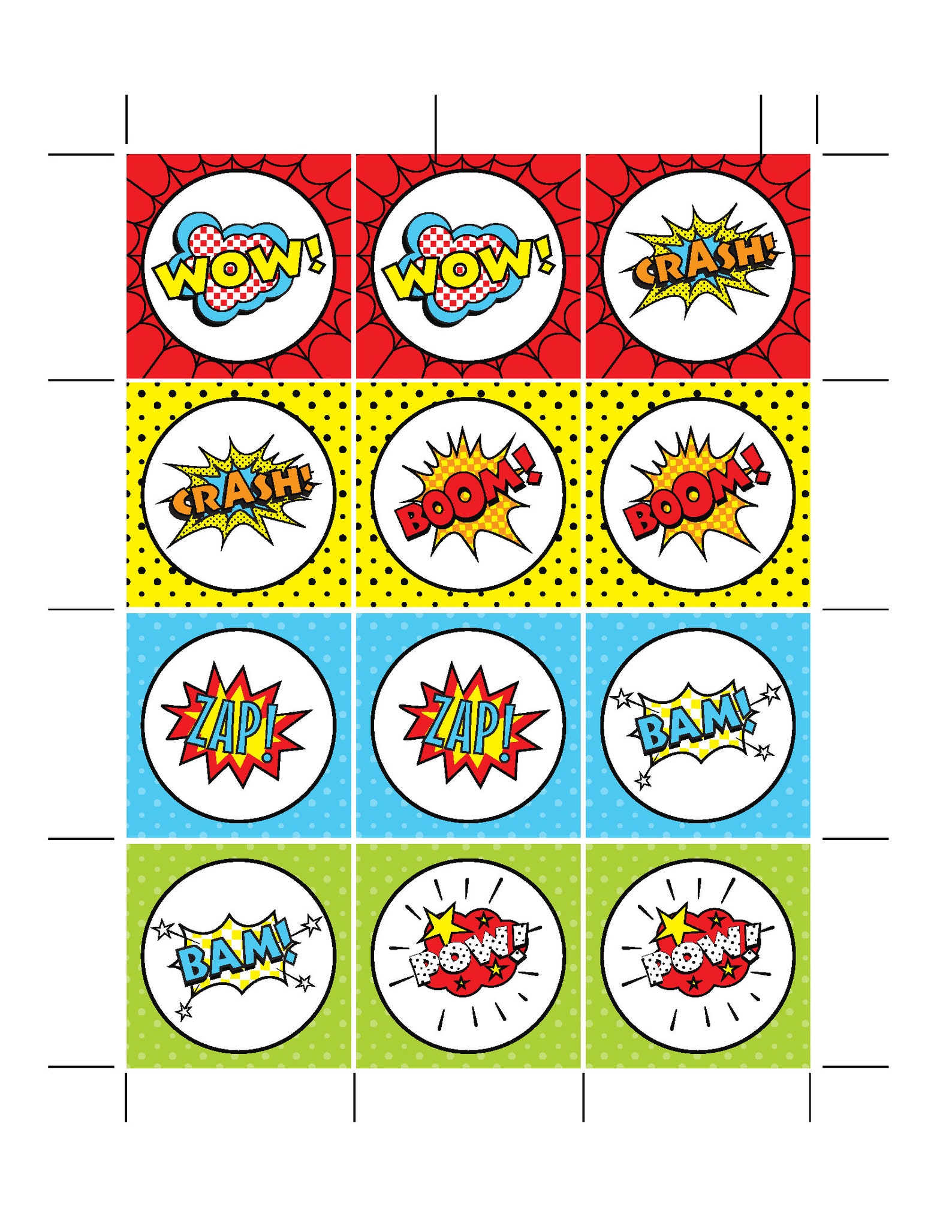 Superhero Birthday Cupcake Toppers, Superhero Circles, Superhero Cake ...