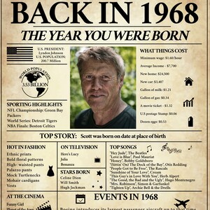 Back in 1968, What Happened in 1968, 1968 Back in the Day, Unique ...