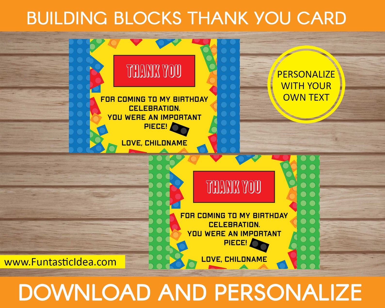 Building Blocks Thank You Cards, Building Blocks Thank You Notes ...