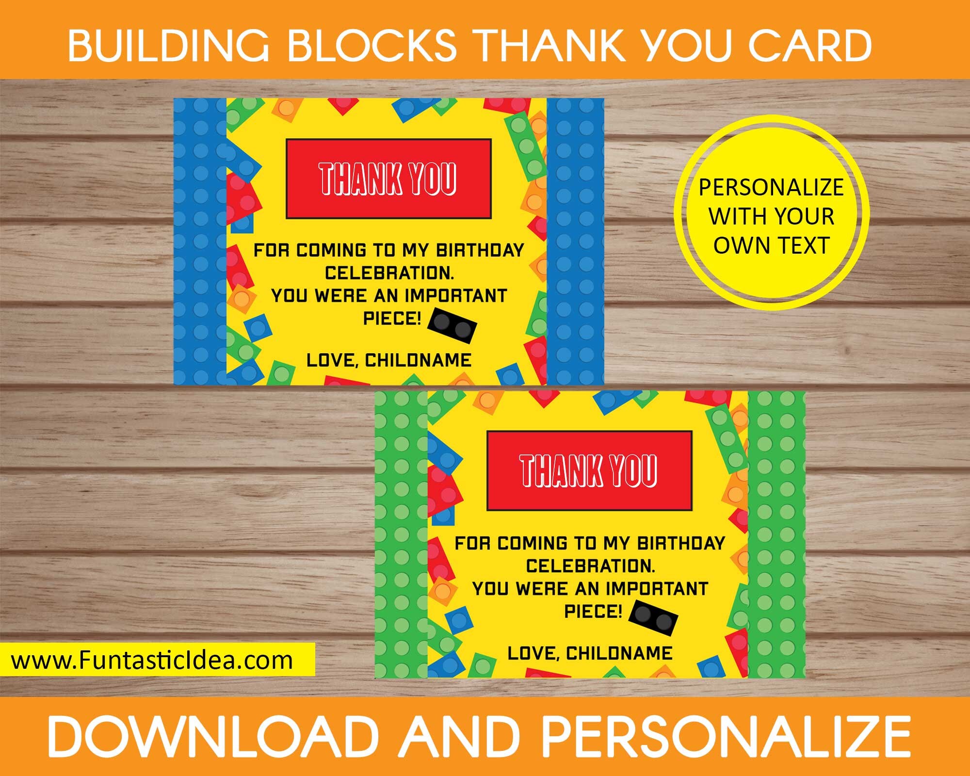 Building Blocks Thank You Cards, Building Blocks Thank You Notes ...