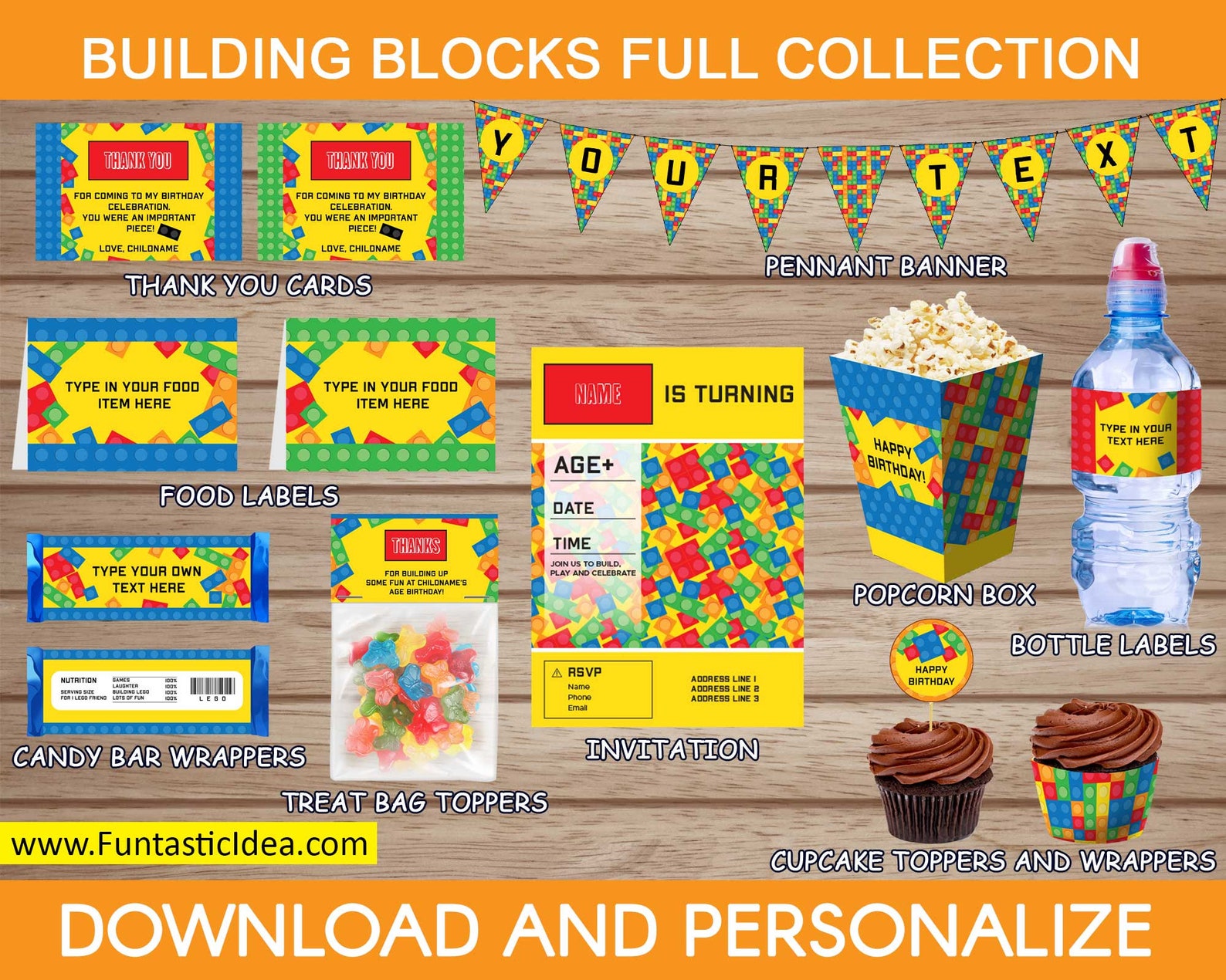 The Ultimate Building Blocks Birthday Party Kit, Building Blocks ...