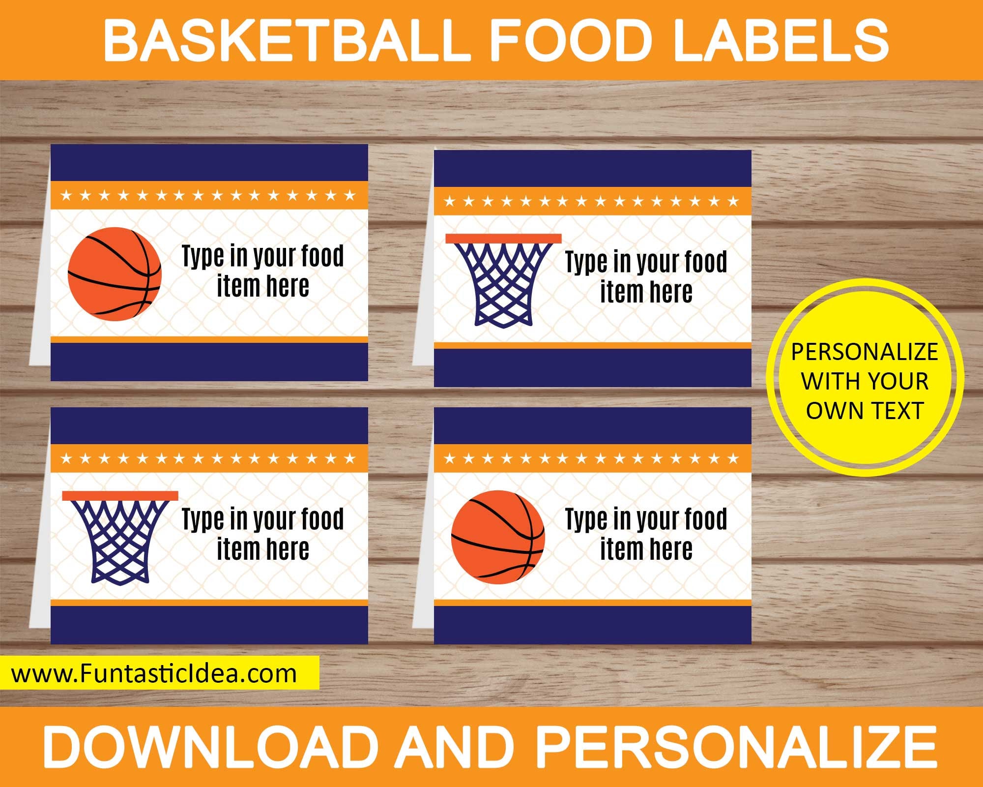 Basketball Party Food Labels, Basketball Place Cards, Basketball Tent ...