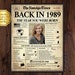 Back in 1989, What Happened in 1989, 1989 Back in the Day, Unique ...