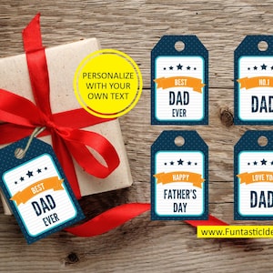 Fathers Day Gift Tags, Fathers Day Gift Labels, Gift for Dad, Fathers ...