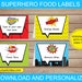 Superhero Food Labels, Superhero Place Cards, Superhero Tent Cards ...