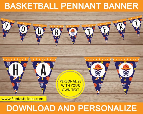 Basketball Party Pennant Banner Basketball Party Banner | Etsy