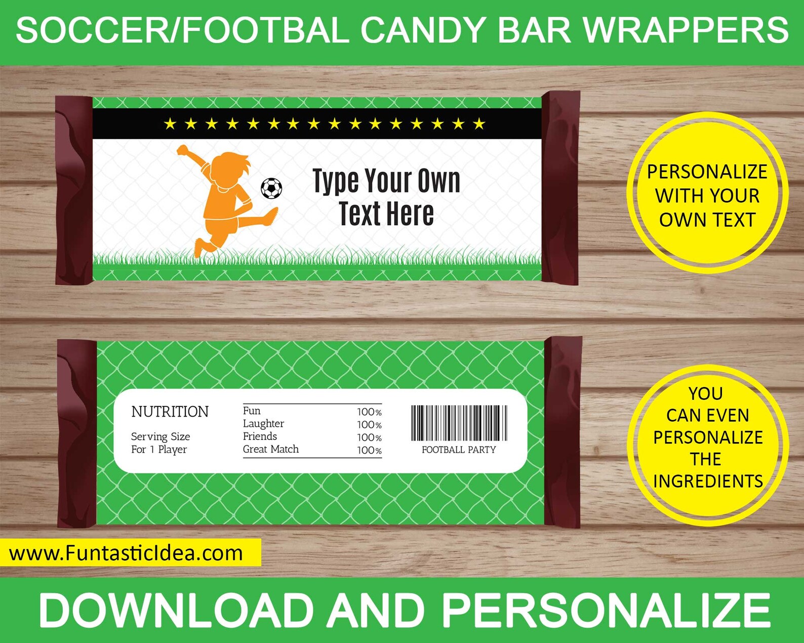 Soccer Candy Bar Wrappers, Soccer Chocolate Bar Labels, Soccer Birthday ...