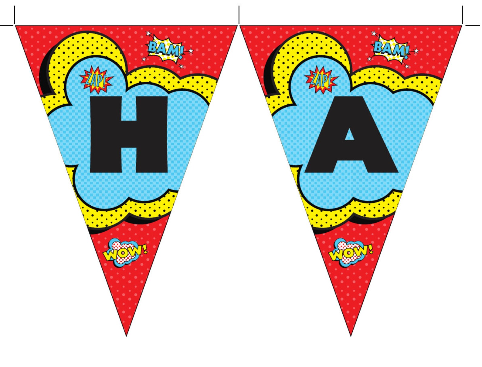 Superhero Pennant Banner Superhero Party Banner Superhero - Etsy