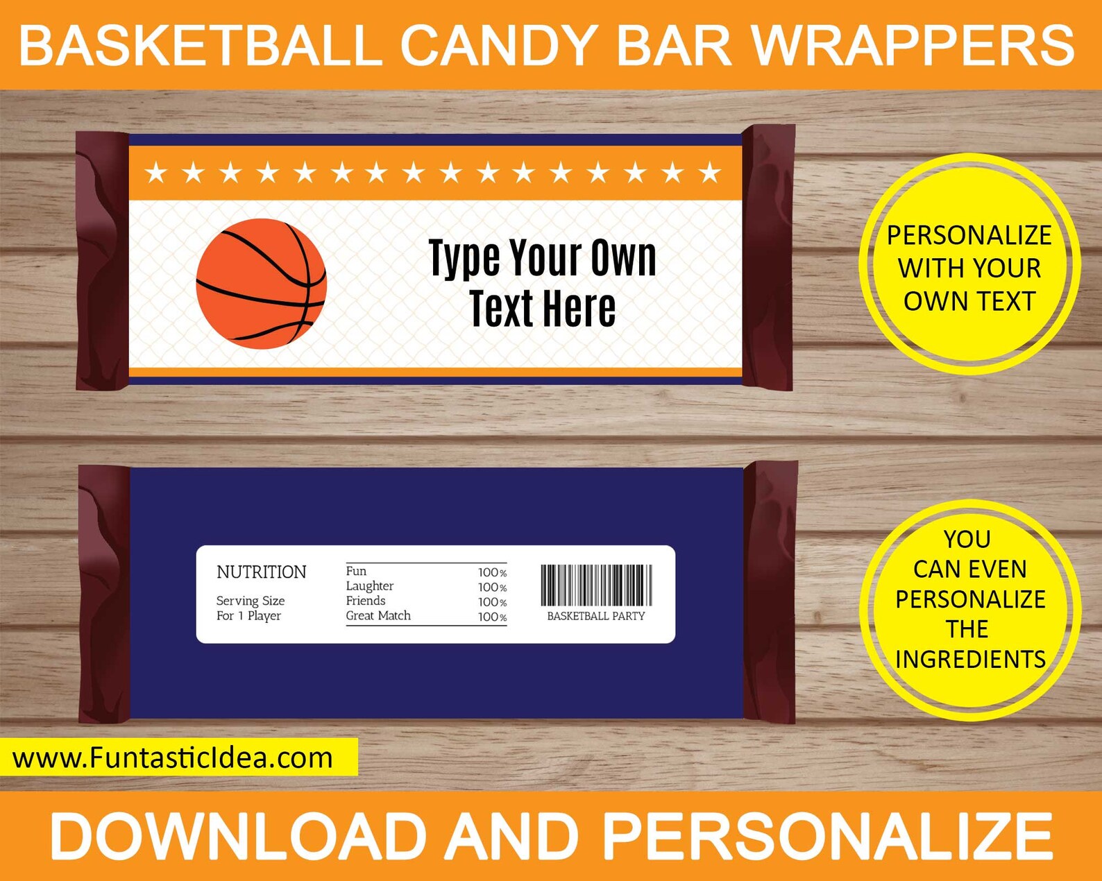 Basketball Candy Bar Wrappers, Basketball Chocolate Bar Labels ...