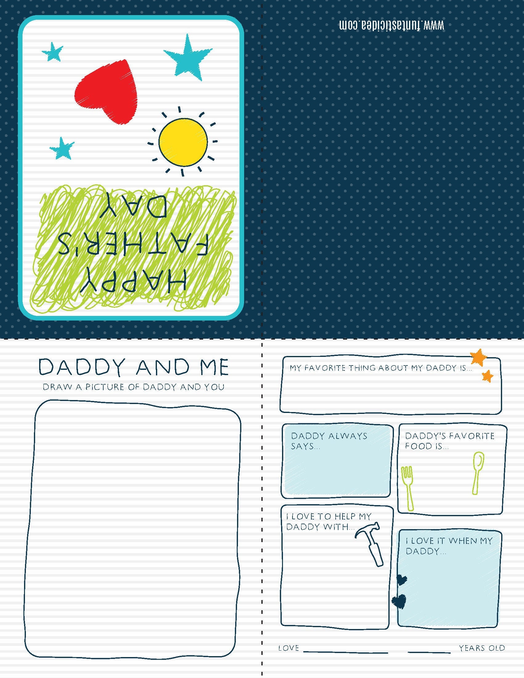 Card for Dad From Child, Card for Daddy, Kids Card for Dad, Father's ...