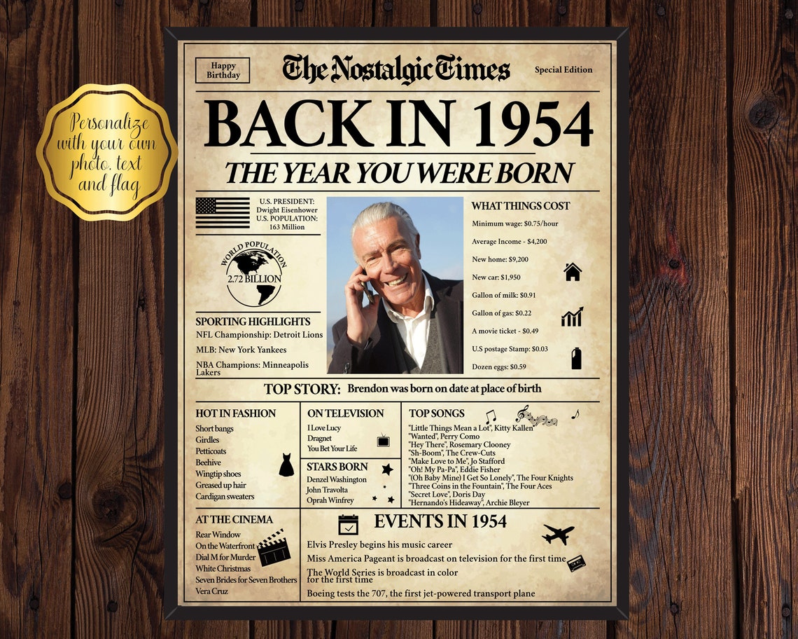 Back in 1954, What Happened in 1954, 1954 Back in the Day, Unique ...