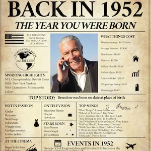 Back in 1952, What Happened in 1952, 1952 Back in the Day, Unique ...